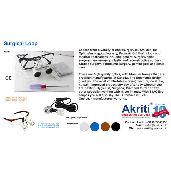 Surgical Loop 3.0X With Spectacle Correction – Akriti Ophthalmic